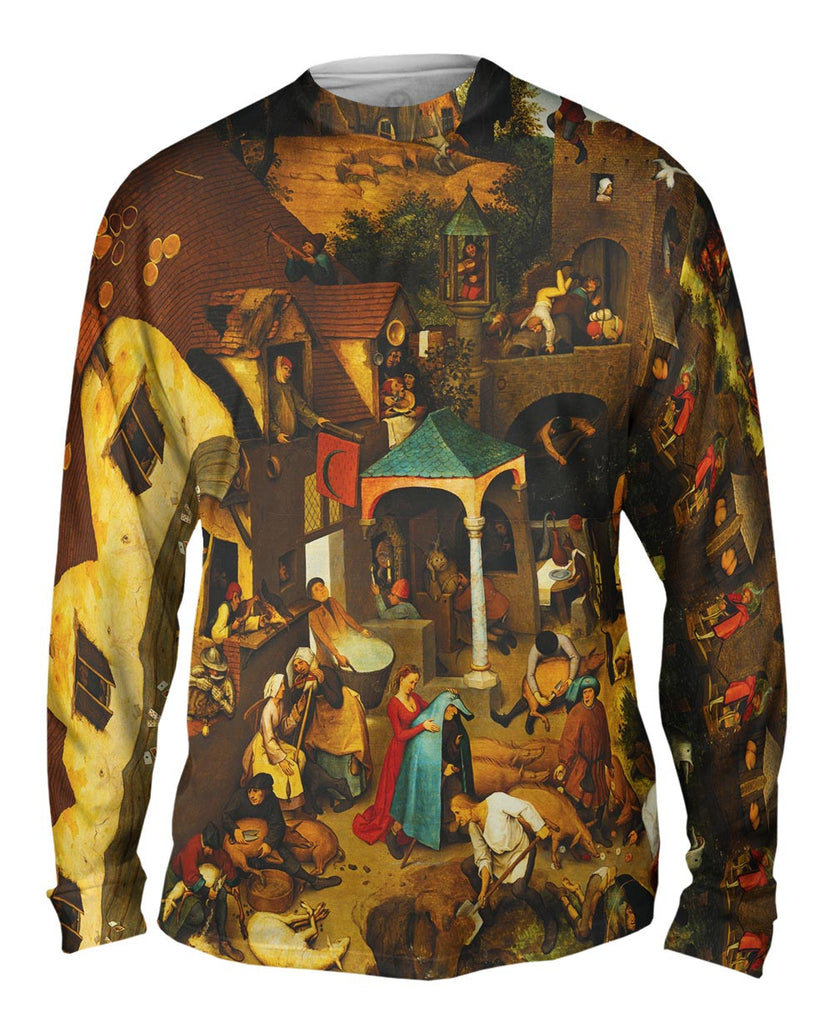 Pieter Bruegel The Elder - "Netherlandish Proverbs"(1559) Mens Long ...