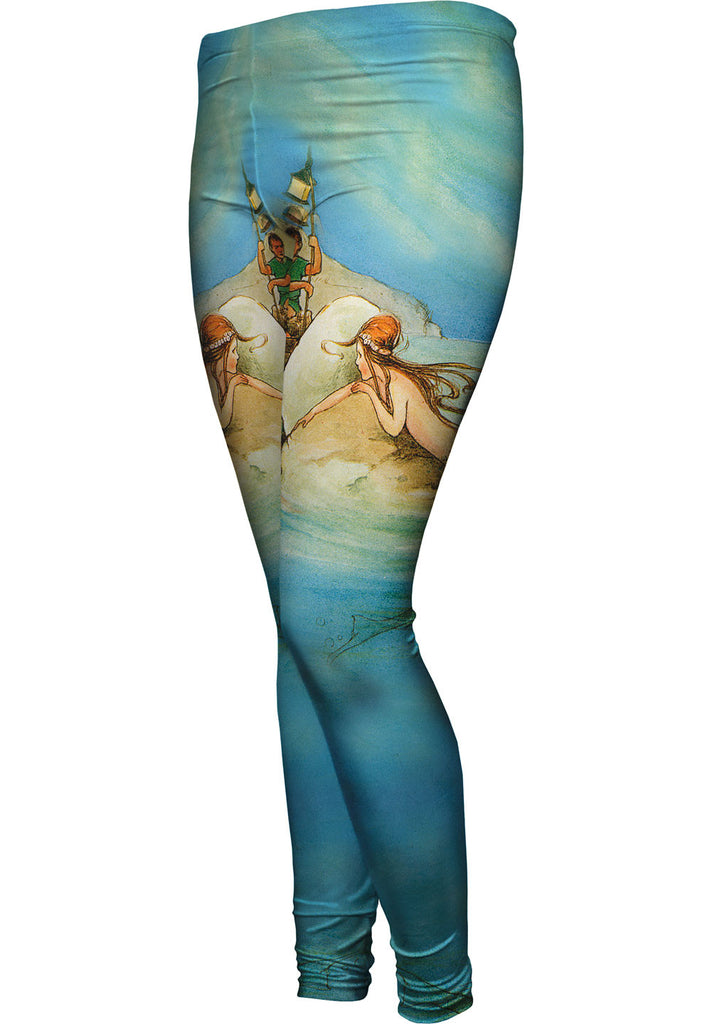 Mabel Lucie Artwell - "Mermaid On Rock" (1914) Womens Leggings | Yizzam