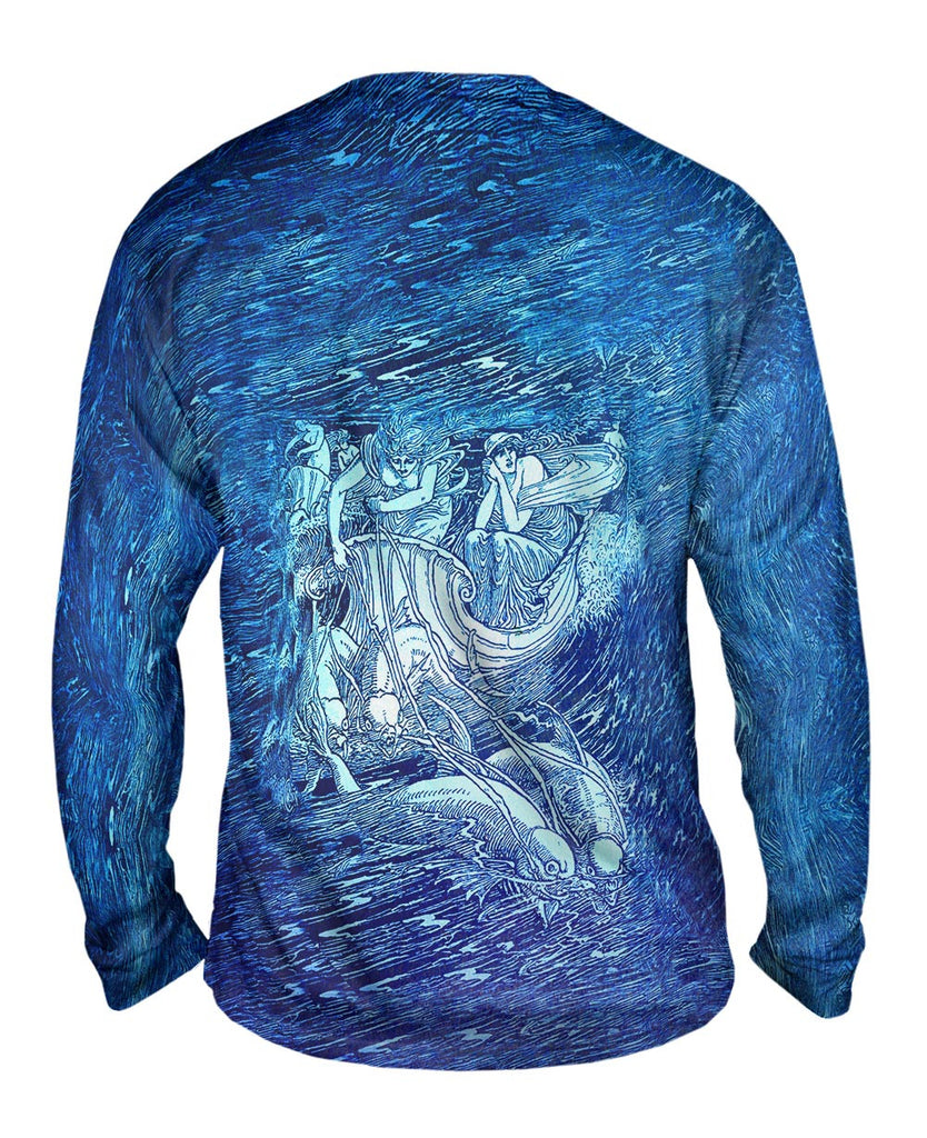 Walter Crane - "Mermaid Dolphin Chariot" Mens Long Sleeve | Yizzam