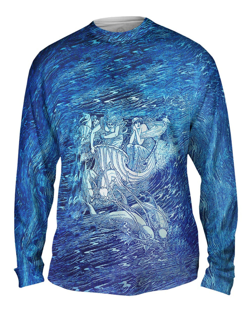 Walter Crane - "Mermaid Dolphin Chariot" Mens Long Sleeve | Yizzam