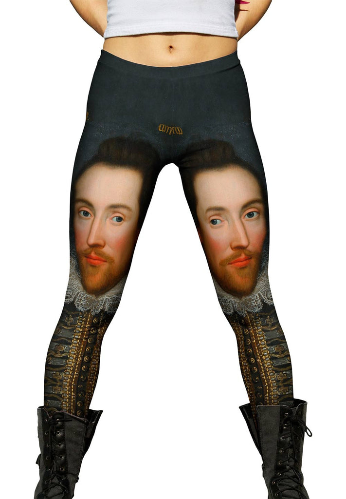 Cobbe - "Portrait Of William Shakespeare" (1610) Womens Leggings | Yizzam