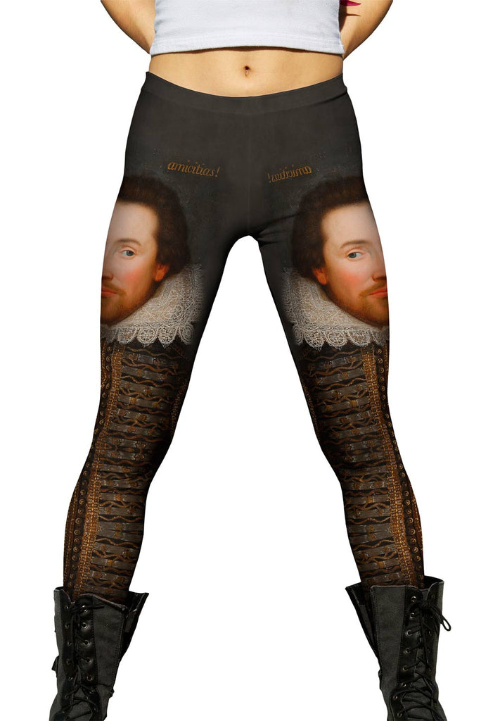 Cobbe - "Portrait of Shakespeare" (1610) Womens Leggings | Yizzam