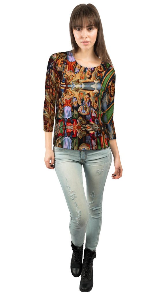 Max Beckmann - "Family Picture" (1920) Womens 3/4 Sleeve | Yizzam