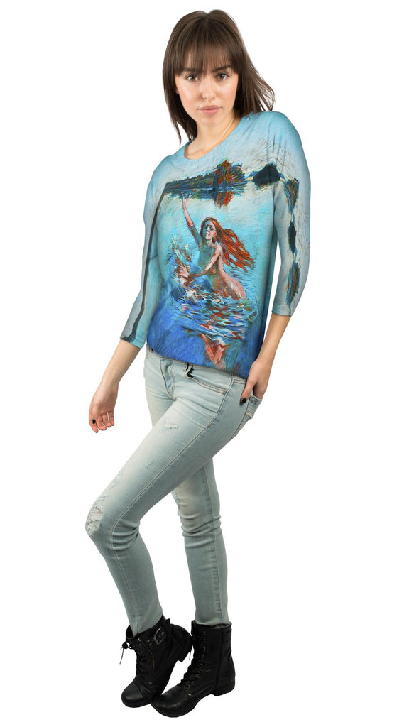 Akseli Gallen-Kallela - "Aino Myth, Triptych" (1891) Womens 3/4 Sleeve ...