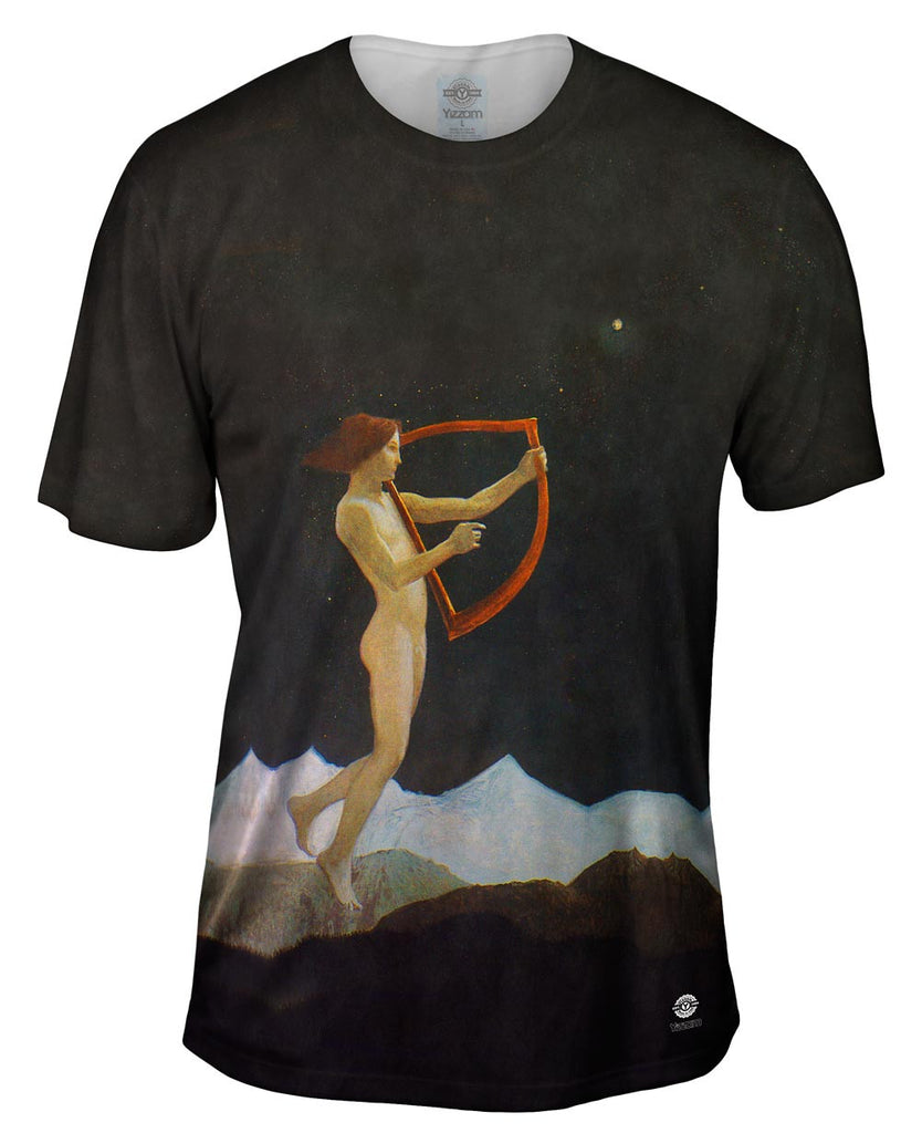 Sascha Schneider - "Moon Night" (1906) Mens T-Shirt | Yizzam