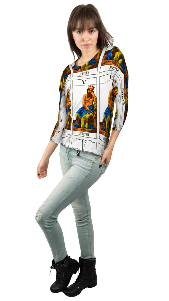 Johann Georg Rauch - "Tarot card Jupiter" (1831) Womens 3/4 Sleeve | Yizzam
