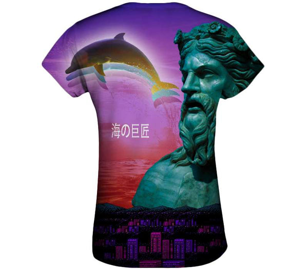 Poseidon and the Dolphin Womens Top | Yizzam