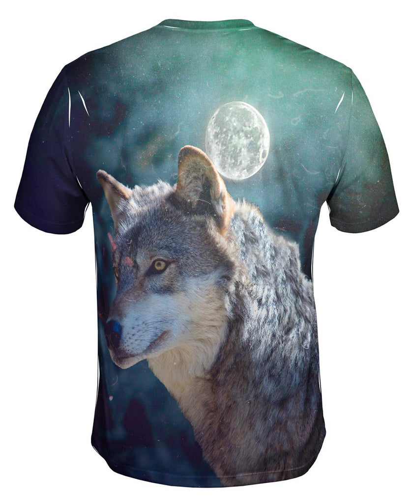 Luna Wolf Mens T-Shirt | Yizzam