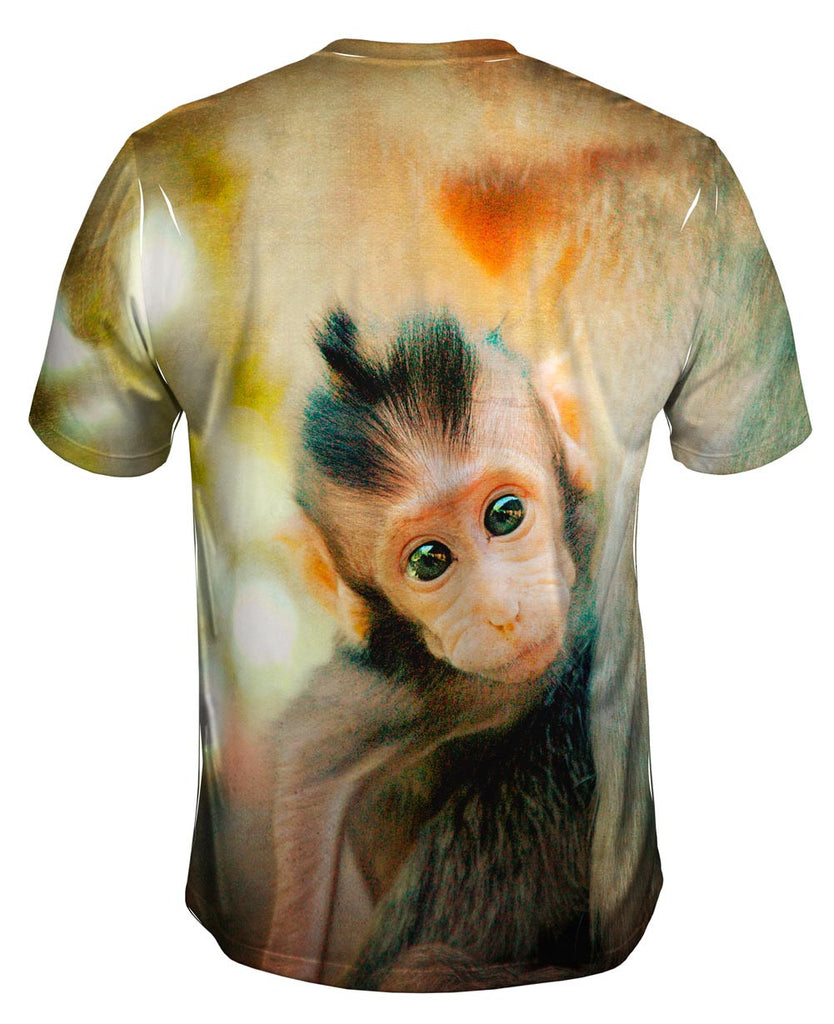 Curious Baby Monkey Mens T-Shirt | Yizzam