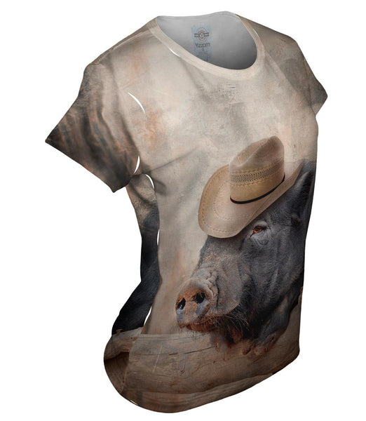 Cowboy Saloon Pig Womens Top | Yizzam