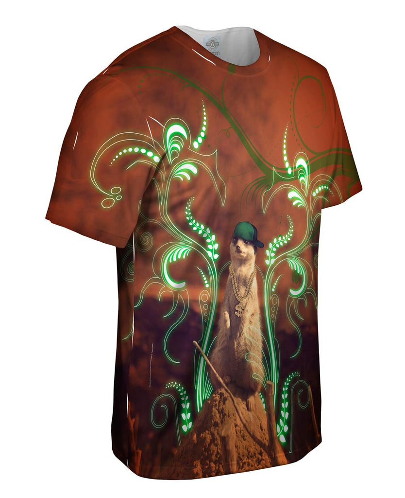 Bling Rapper Meercat Mens T-Shirt | Yizzam