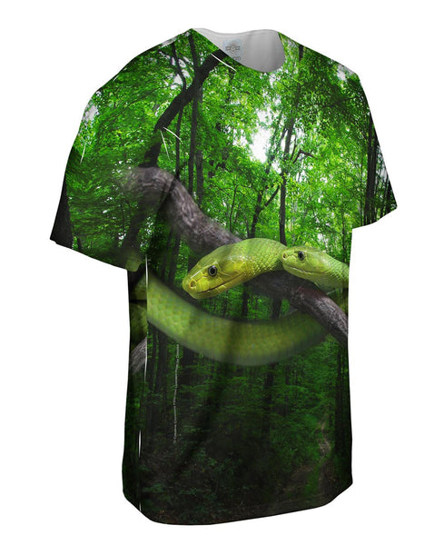 Green Snake Slither Mens T-Shirt | Yizzam