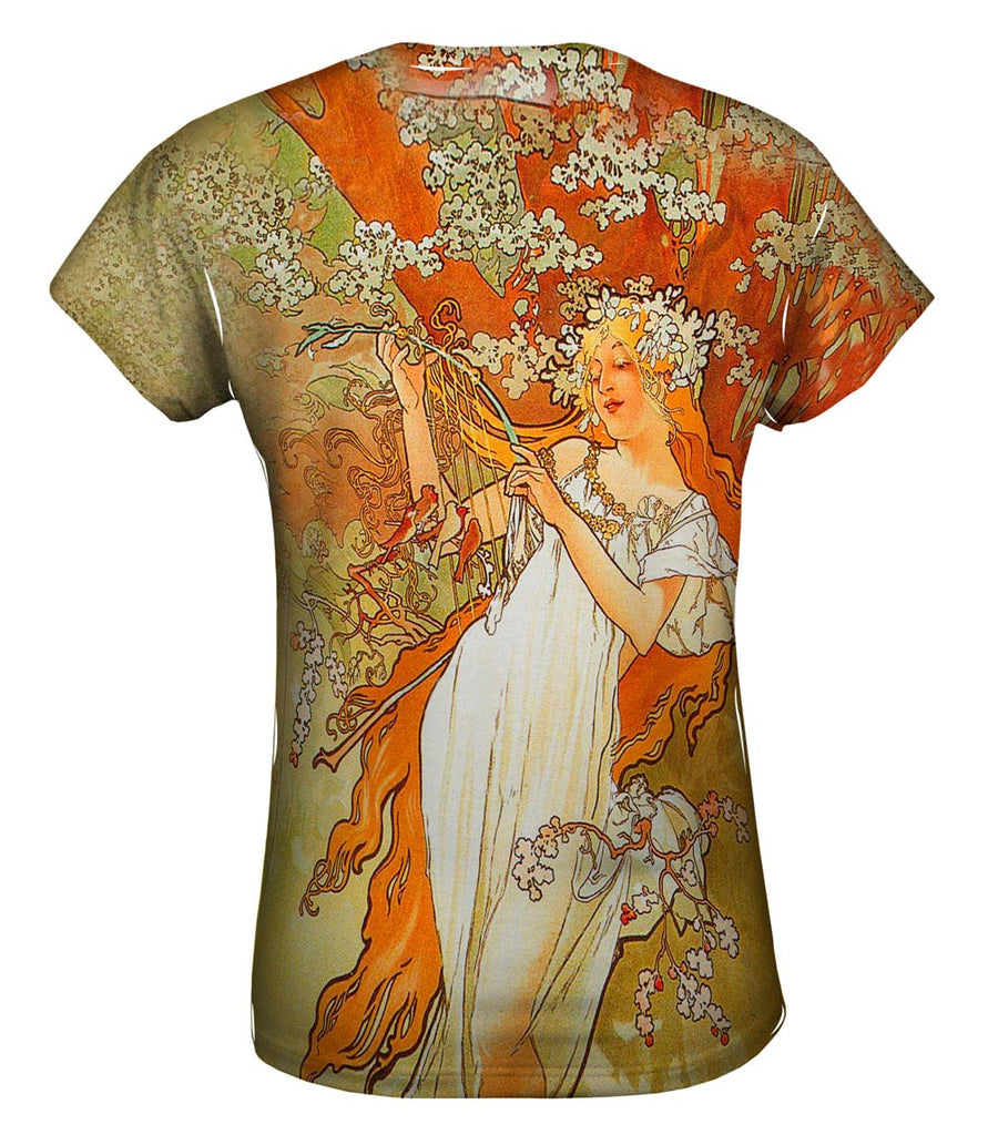 Alphonse Mucha - "Spring" (1896) Womens Top | Yizzam