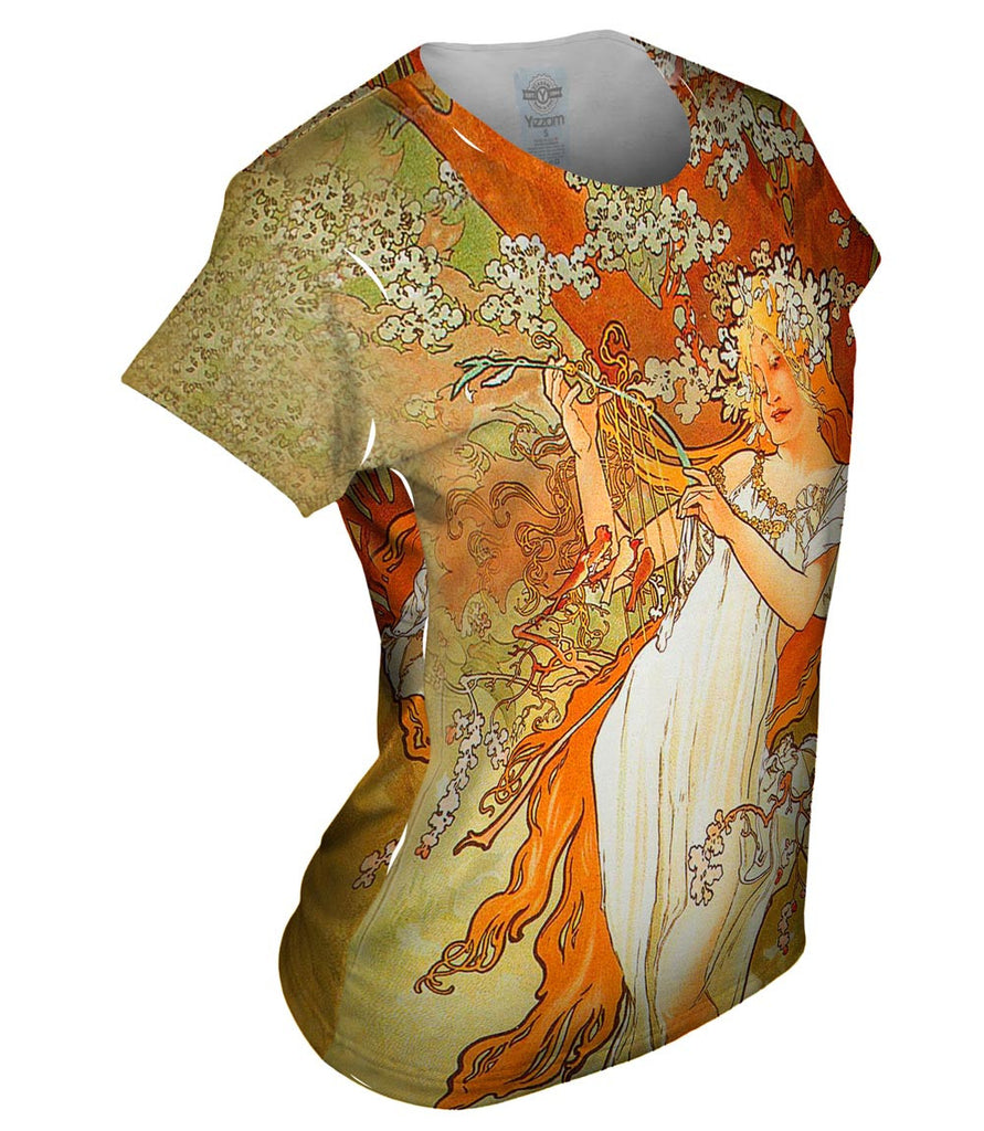 Alphonse Mucha - "Spring" (1896) Womens Top | Yizzam