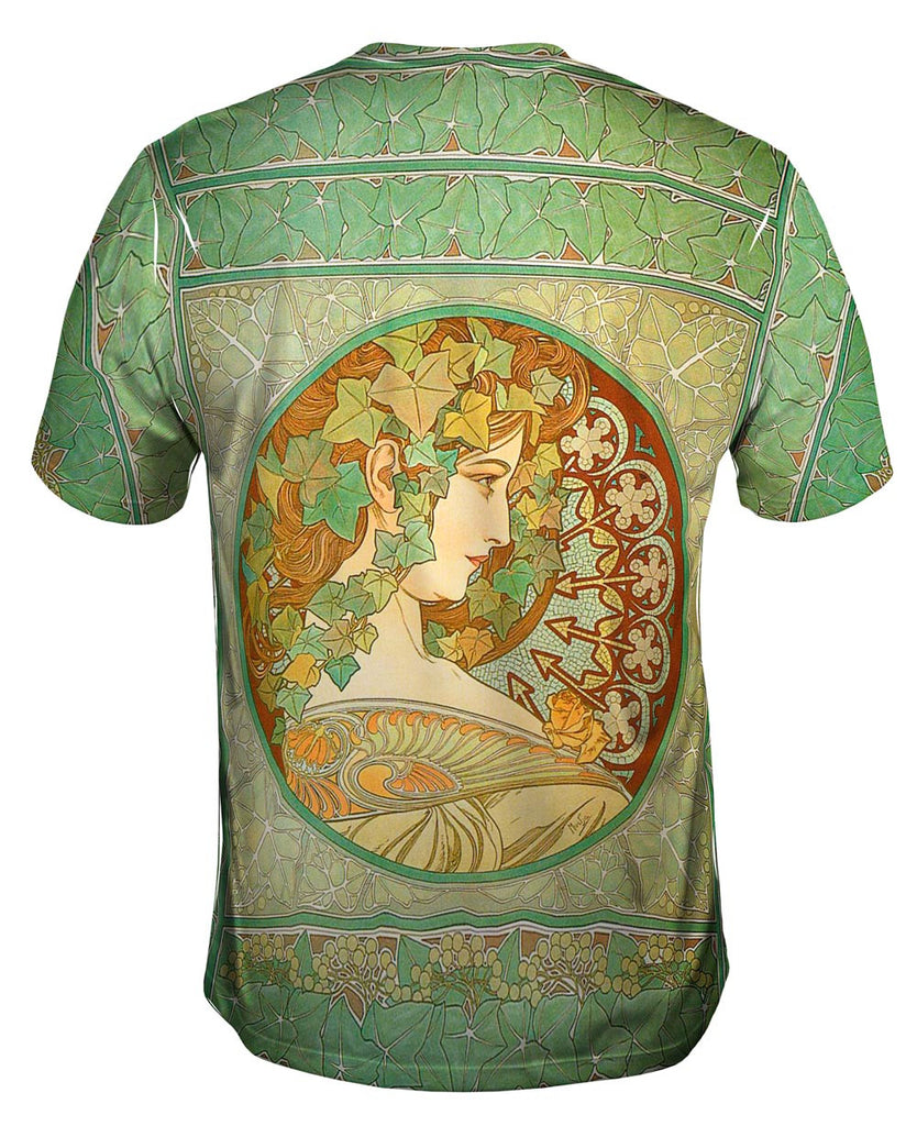 Alphonse Mucha - "Laurel" (1901) Mens T-Shirt | Yizzam