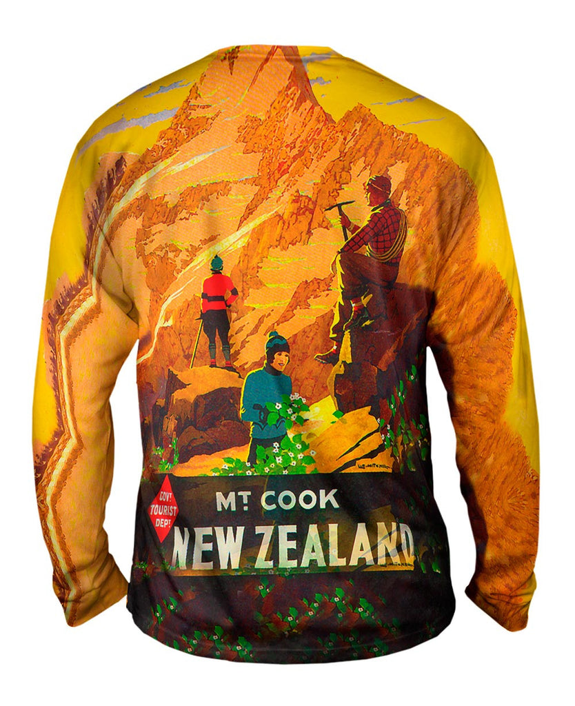 New Zealand Mount Cook 037 Mens Long Sleeve | Yizzam
