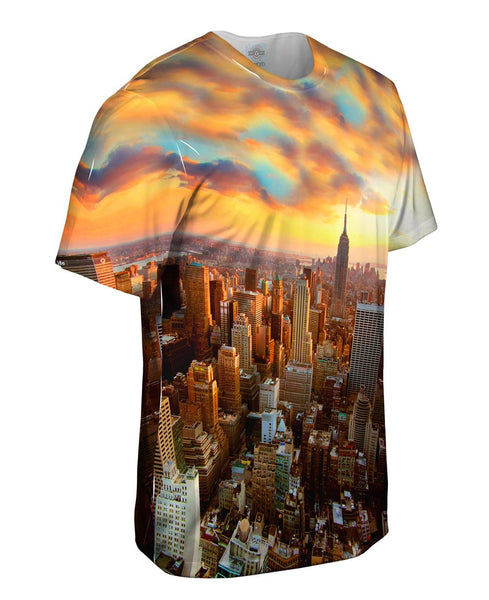 New York Sunset Mens T-Shirt | Yizzam