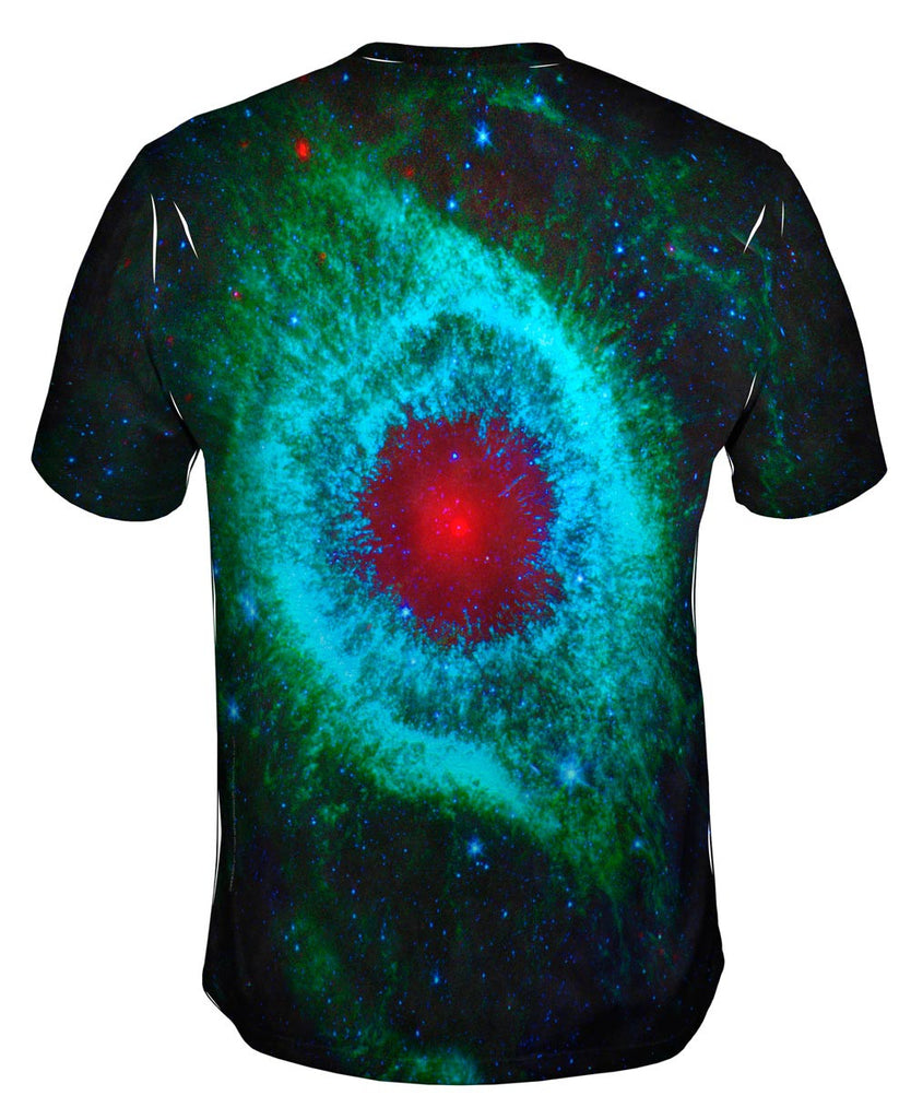 Space Galaxy Helix Nebula Green Mens T-Shirt | Yizzam