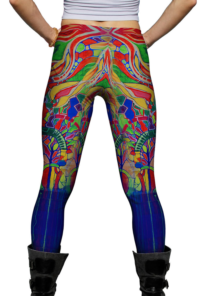Graffiti Face The Future Neon Womens Leggings | Yizzam