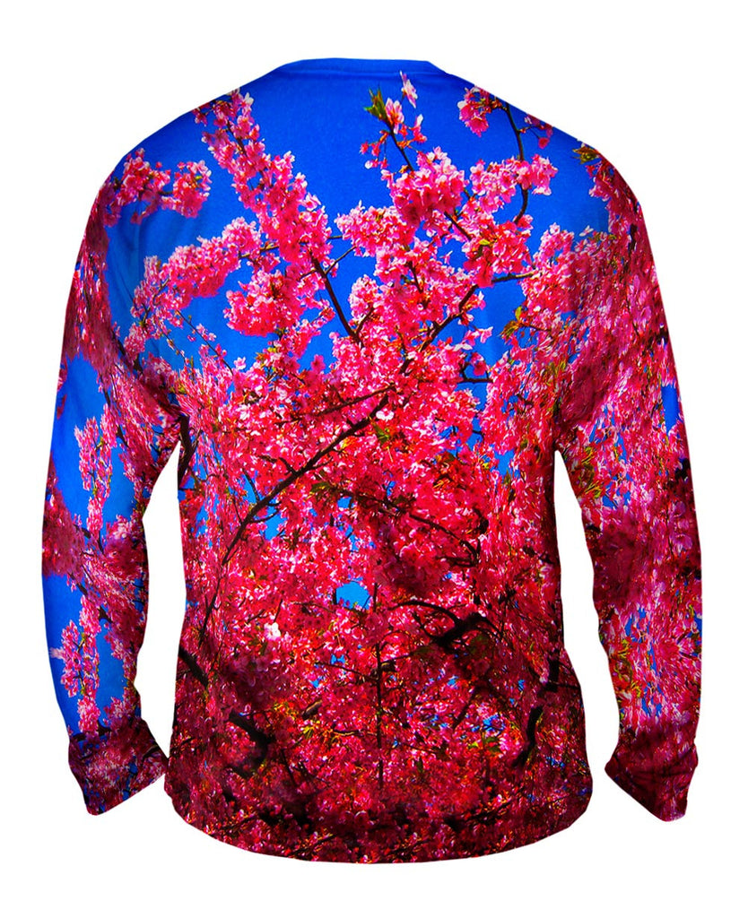 Japanese Cherry Blossom Blume Mens Long Sleeve | Yizzam