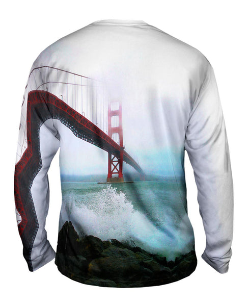 Golden Gate Bridge Fog Mens Long Sleeve | Yizzam