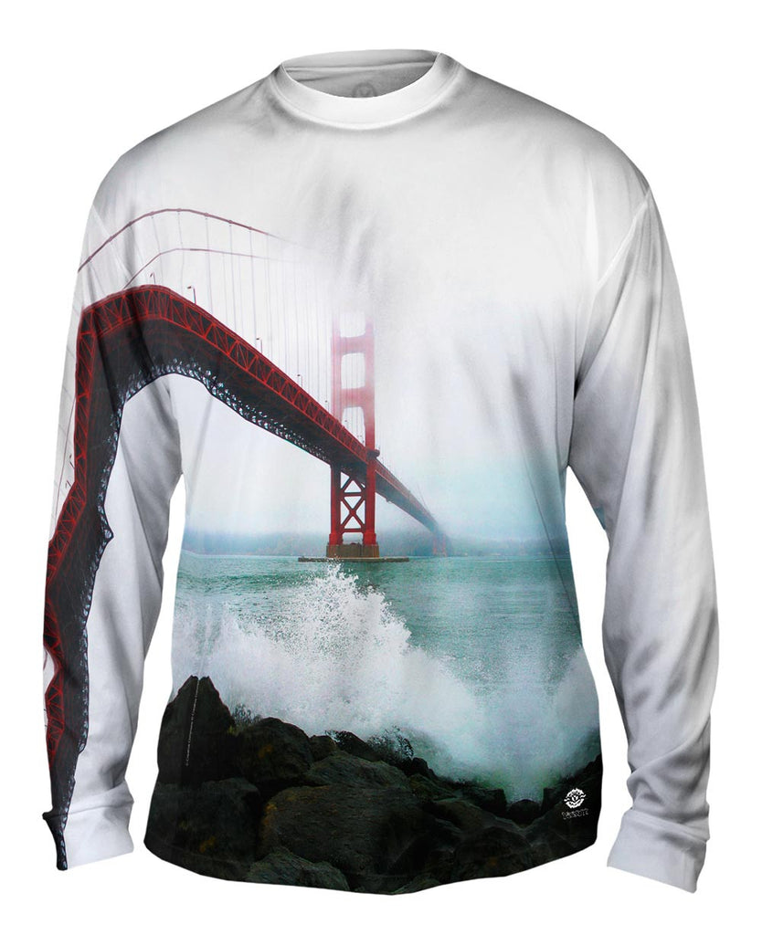Golden Gate Bridge Fog Mens Long Sleeve | Yizzam