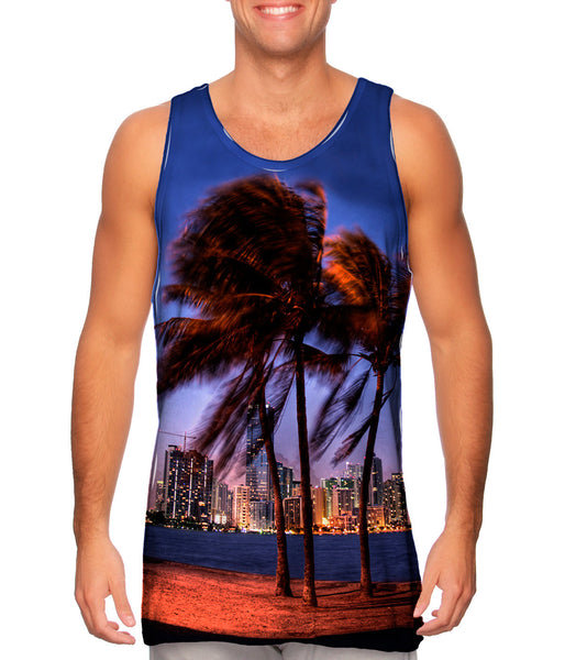 Miami Skyline Mens Tank Top | Yizzam