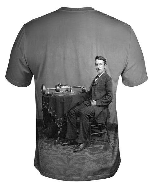 Thomas Edison And Phonograph Mens T-Shirt | Yizzam