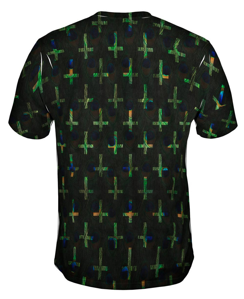 Peacock Cross Of St Peter Mens T-Shirt | Yizzam