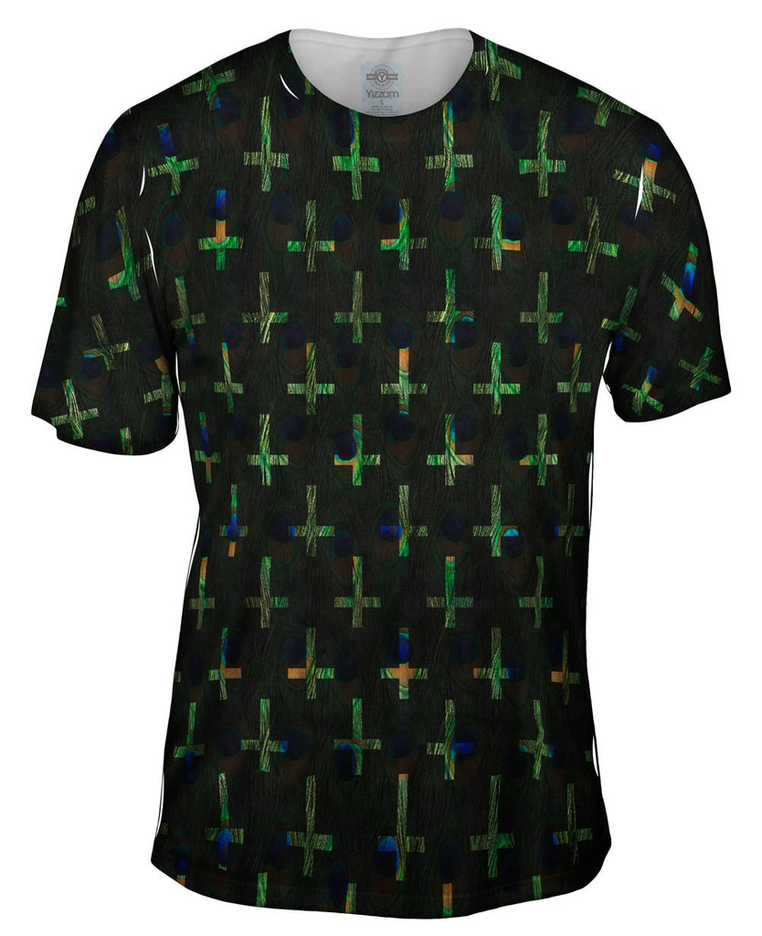 Peacock Cross Of St Peter Mens T-Shirt | Yizzam