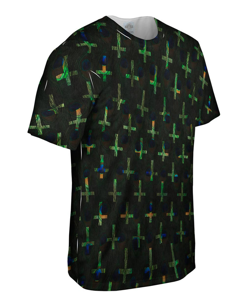 Peacock Cross Of St Peter Mens T-Shirt | Yizzam
