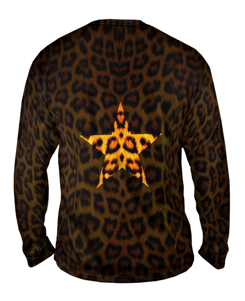 Star Leopard Animal Skin Mens Long Sleeve | Yizzam