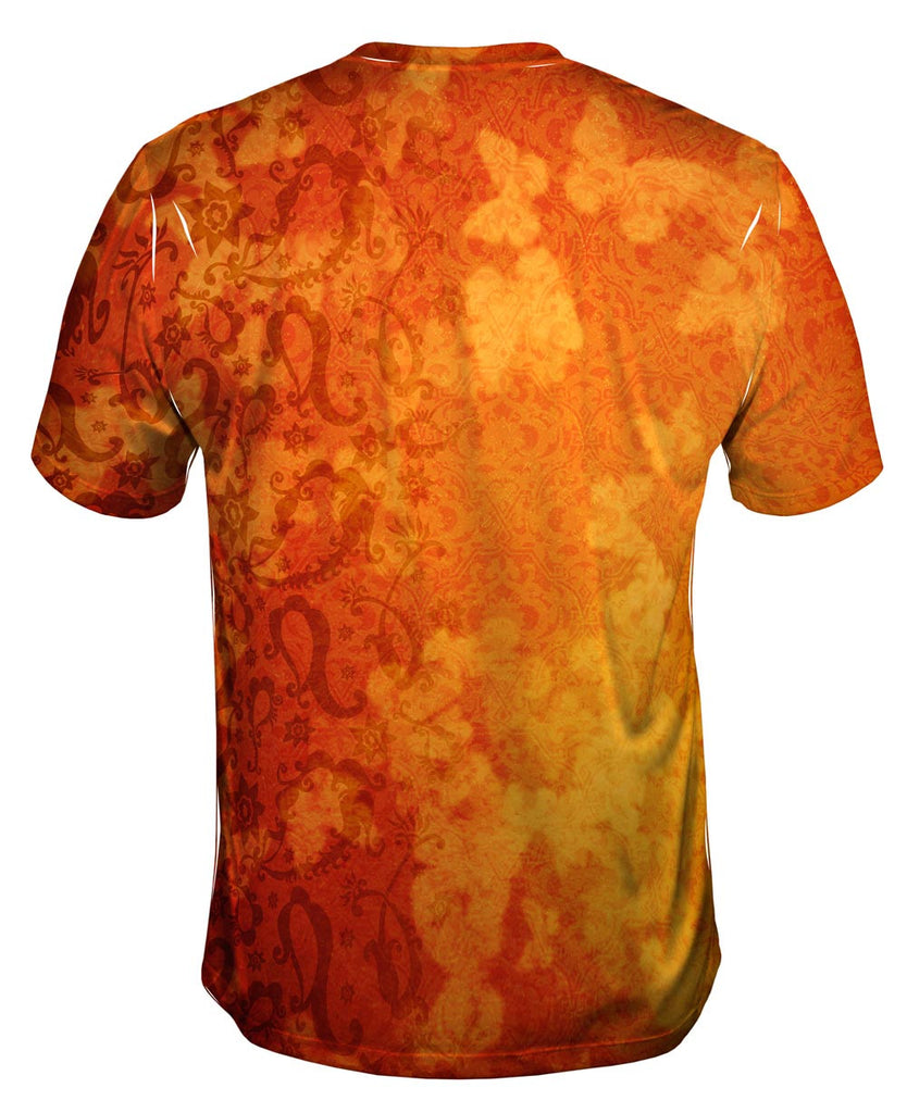 Bindi Indian Pattern Red Orange Mens T-Shirt | Yizzam