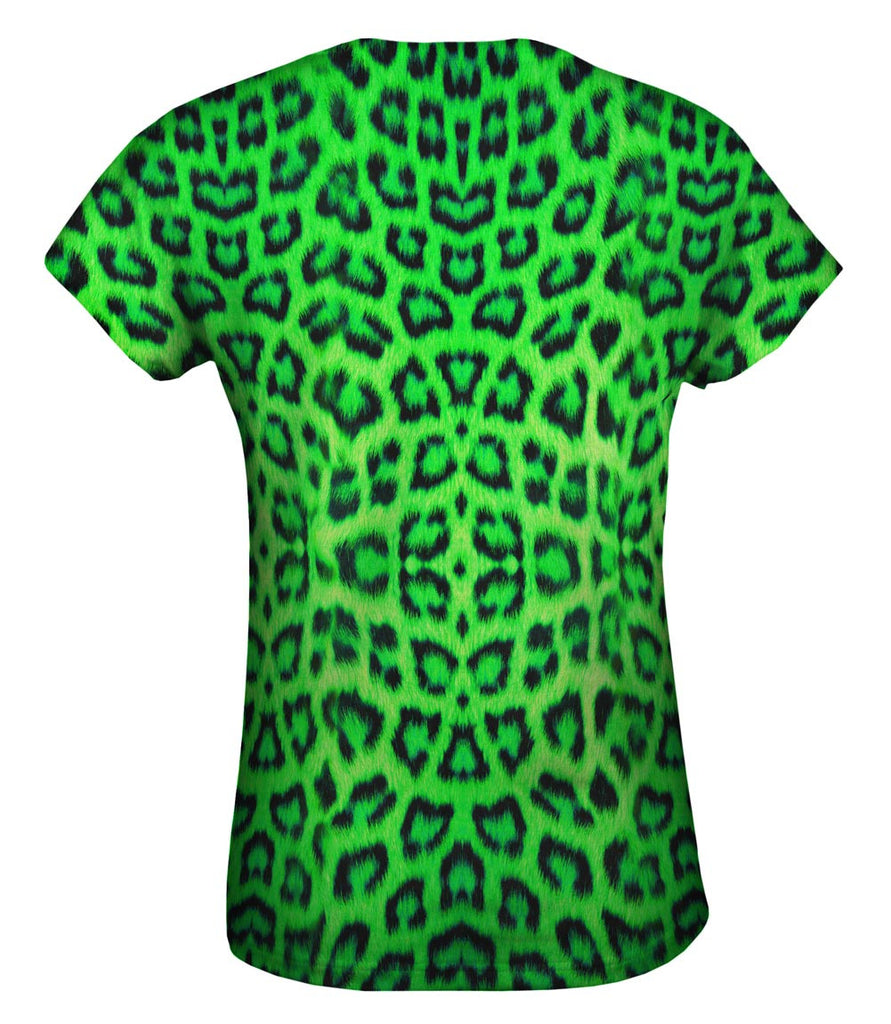 Neon Green Leopard Animal Skin Womens Top | Yizzam