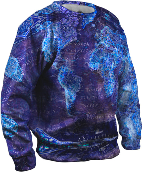 World Map Neon Mens Sweatshirt | Yizzam